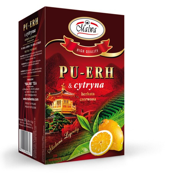MALWA TEA HERBATA CZERWONA PU-ERH Z CYTRYNĄ 20TB Herbaty Malwa Home ...
